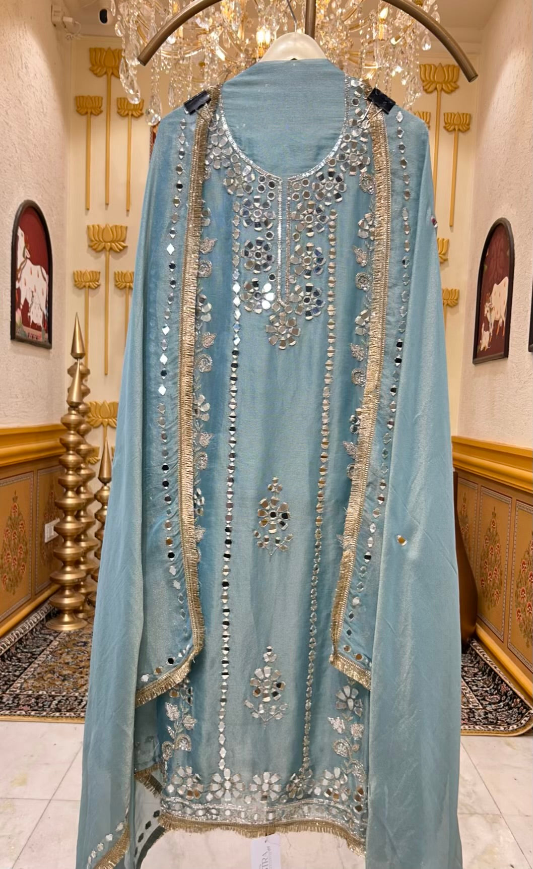 Afsara Noor Aaina Suit (Blue) – Vastra Official